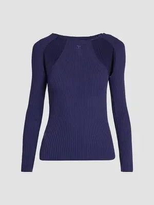 COURREGES Rib-knit Cut-out Sweater - Work Blue