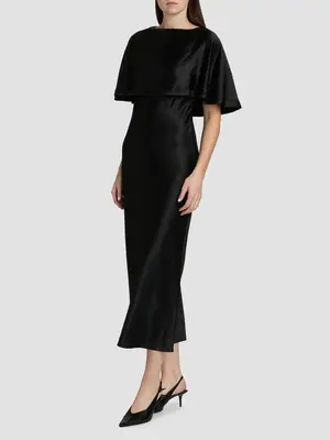 JASON WU Washed-twill Cape-sleeve Midi-dress