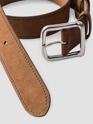 Prada Nubuck Leather Belt - Brown