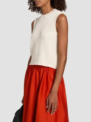JASON WU Cable-knit Sleeveless Top - Plaster