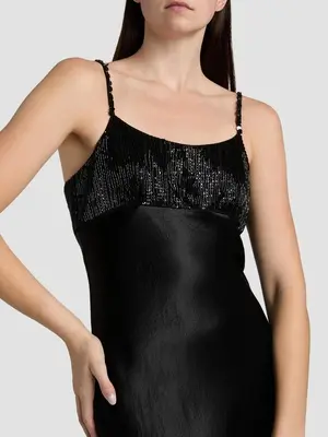 JASON WU Embellished Washed-twill Slip Gown