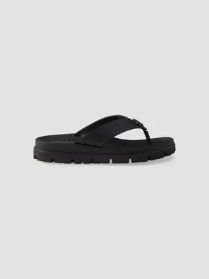 Prada Rubber Thong Sandals - Black