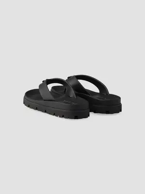 Prada Rubber Thong Sandals - Black