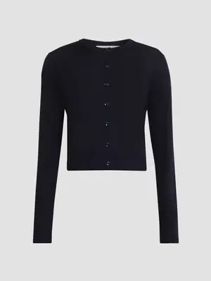 JASON WU Washed Merino Wool Cardigan - Navy