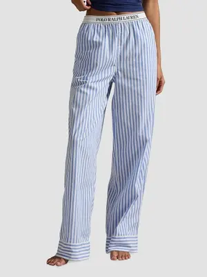 Polo Ralph Lauren Shirting Stripes Striped Cotton Pants - White Cloud Hydrangea