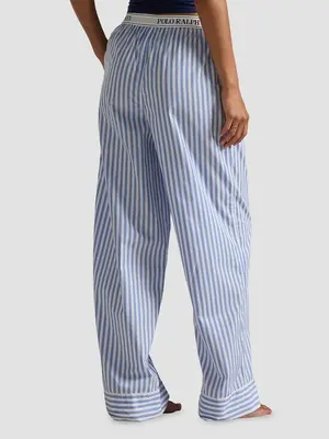 Polo Ralph Lauren Shirting Stripes Striped Cotton Pants - White Cloud Hydrangea