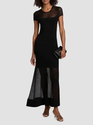 JASON WU Sheer Mesh Sheath Maxi Dress