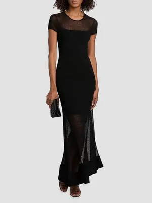 JASON WU Sheer Mesh Sheath Maxi Dress