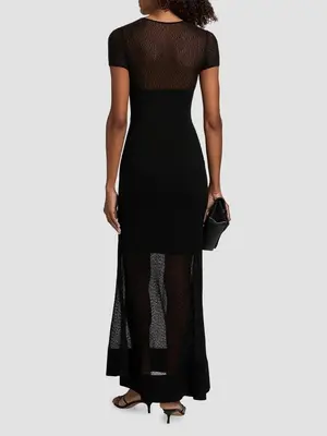 JASON WU Sheer Mesh Sheath Maxi Dress