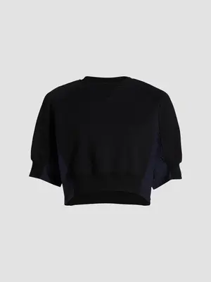 3.1 Phillip Lim Puff Sleeve Cropped Combo Sweatshirt - Midnight