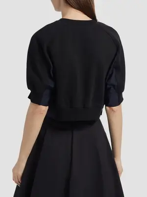 3.1 Phillip Lim Puff Sleeve Cropped Combo Sweatshirt