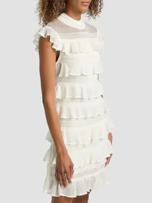 Zimmermann Luna Tiered Lace Frill Minidress