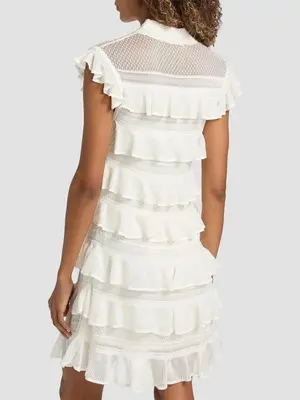 Zimmermann Luna Tiered Lace Frill Minidress