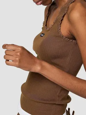 Miu Miu Gart-dyed Cotton Tank Top - Brown