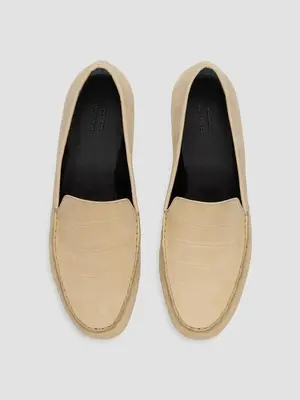 LOULOU STUDIO Pesaro Croc-embossed Leather Loafers - Ecru
