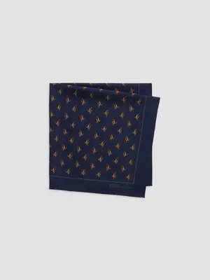 Polo Ralph Lauren Duck-print Wool Challis Bandanna - Navy