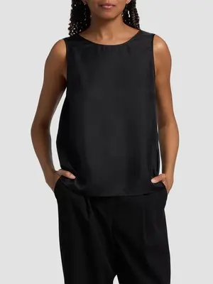 Loulou De Saison Gema Draped Silk Open-back Top