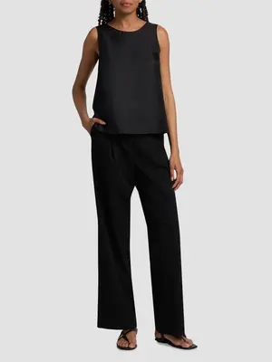 Loulou De Saison Gema Draped Silk Open-back Top