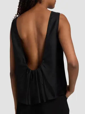 Loulou De Saison Gema Draped Silk Open-back Top
