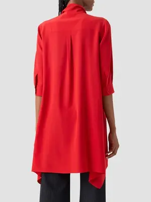 Akris High-low Silk Crepe Tunic Blouse