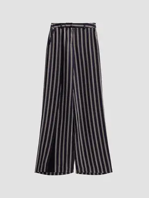 JASON WU Striped Wide-leg Trousers - Deep Navy Multi