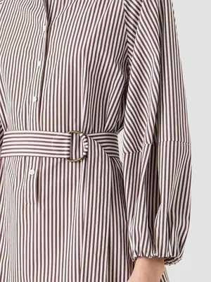 Akris Striped Cotton Belted Shirtdress
