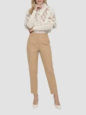 LYLA GRANT Faux Fur Lynx Belly Bolero Coat