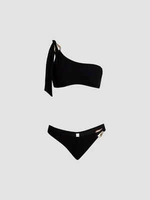 Zimmermann Roselight Trim Goldtone Hardware Bikini - Black