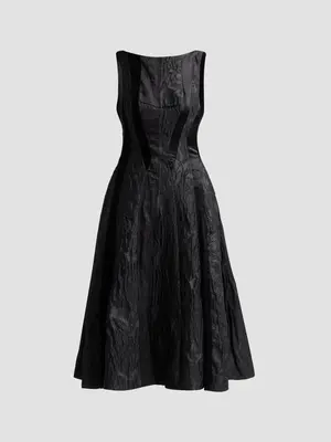 JASON WU Textured Mixed-media Scoopback Midi Dress