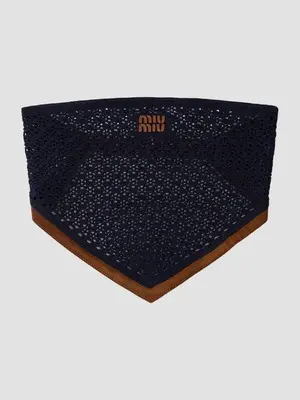 Miu Miu Cotton And Suede Bandana Top