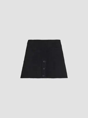COURREGES Buttoned Tweed Logo A-line Miniskirt