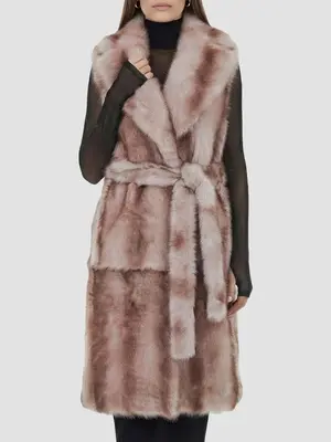 Gorski Toscana Lamb Long Vest, Belt