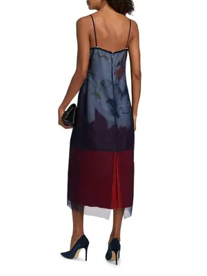 JASON WU Shadow Floral Collage Slip Midi-dress