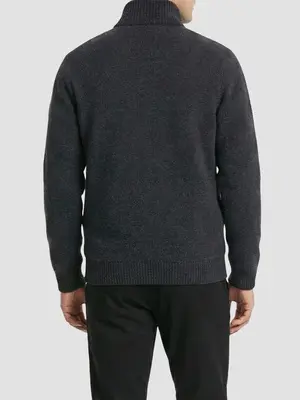 Gorski Knit Jacket With Detachable Select Shearling Lamb Collar - Gray