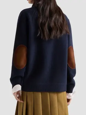 Prada Wool And Suede Sweater