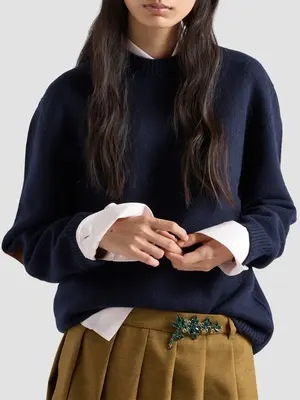 Prada Wool And Suede Sweater