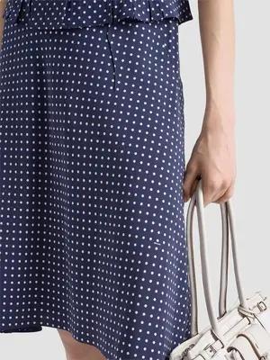 Prada Polka-dot Marocain Skirt