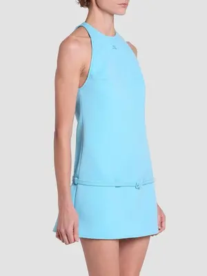 COURREGES A-line Belted Twill Minidress