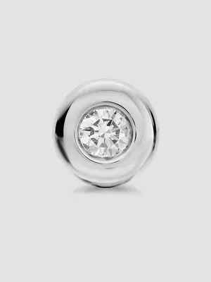 David Yurman Bezel Set Stud Earrings In Sterling Silver With Diamonds, 6.4mm