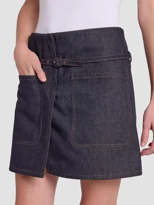 COURREGES Cotton Denim Miniskirt