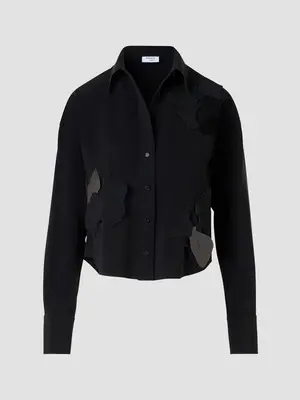 Akris 3d Floral Patch Blouse
