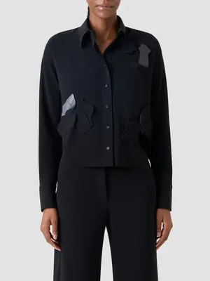 Akris 3d Floral Patch Blouse