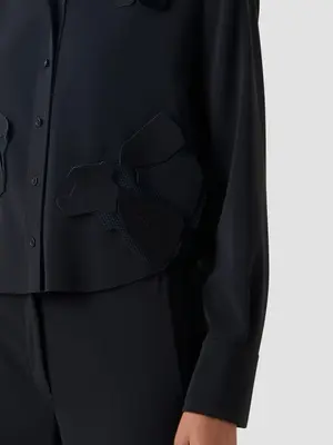 Akris 3d Floral Patch Blouse