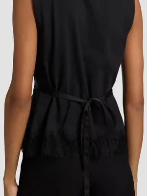 3.1 Phillip Lim Satin Lace Tie Waist Top