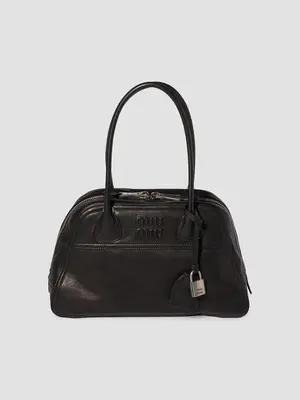 Miu Miu Vivant Leather Top Handle Bag Black