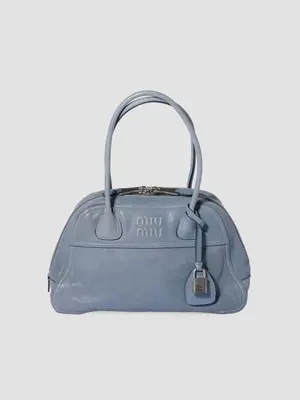Miu Miu Vivant Leather Top Handle Bag - Blue