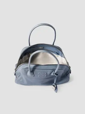 Miu Miu Vivant Leather Top Handle Bag - Blue