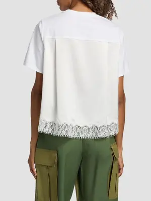 3.1 Phillip Lim Satin & Lace Mixed-media T-shirt