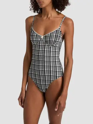 Solid & Striped The Taylor Plaid Seersucker One-piece Swimsuit