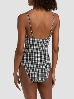 Solid & Striped The Taylor Plaid Seersucker One-piece Swimsuit